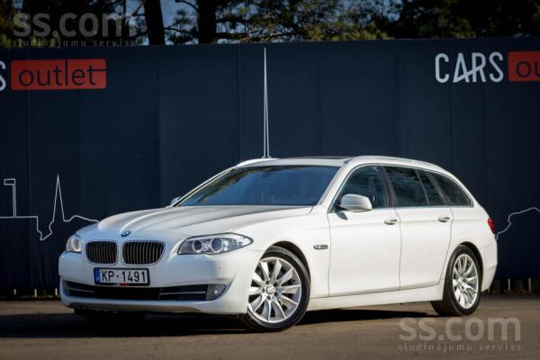 White BMW 525 2011 in Riga, with an engine capacity of 3.00 L and mileage of 341 thousand km for 8990 €, photo 1 on AUTOMOTO.COM.LV