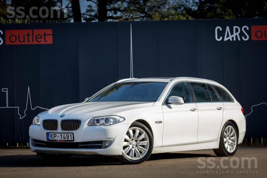 White BMW 525 2011 in Riga, with an engine capacity of 3.00 L and mileage of 341 thousand km for 8990 €, photo 1 on AUTOMOTO.COM.LV