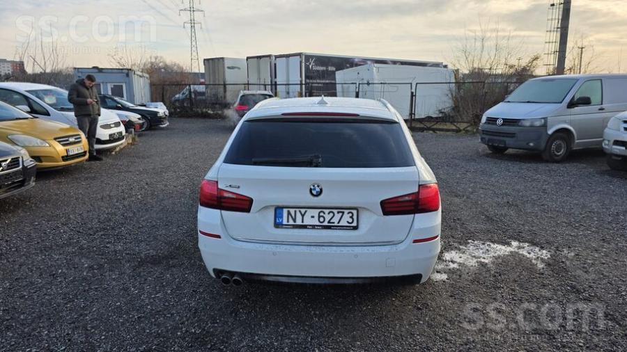 White BMW 525 2014 in Riga, with an engine capacity of 2.00 L and mileage of 261 thousand km for 10490 €, photo 6 on AUTOMOTO.COM.LV