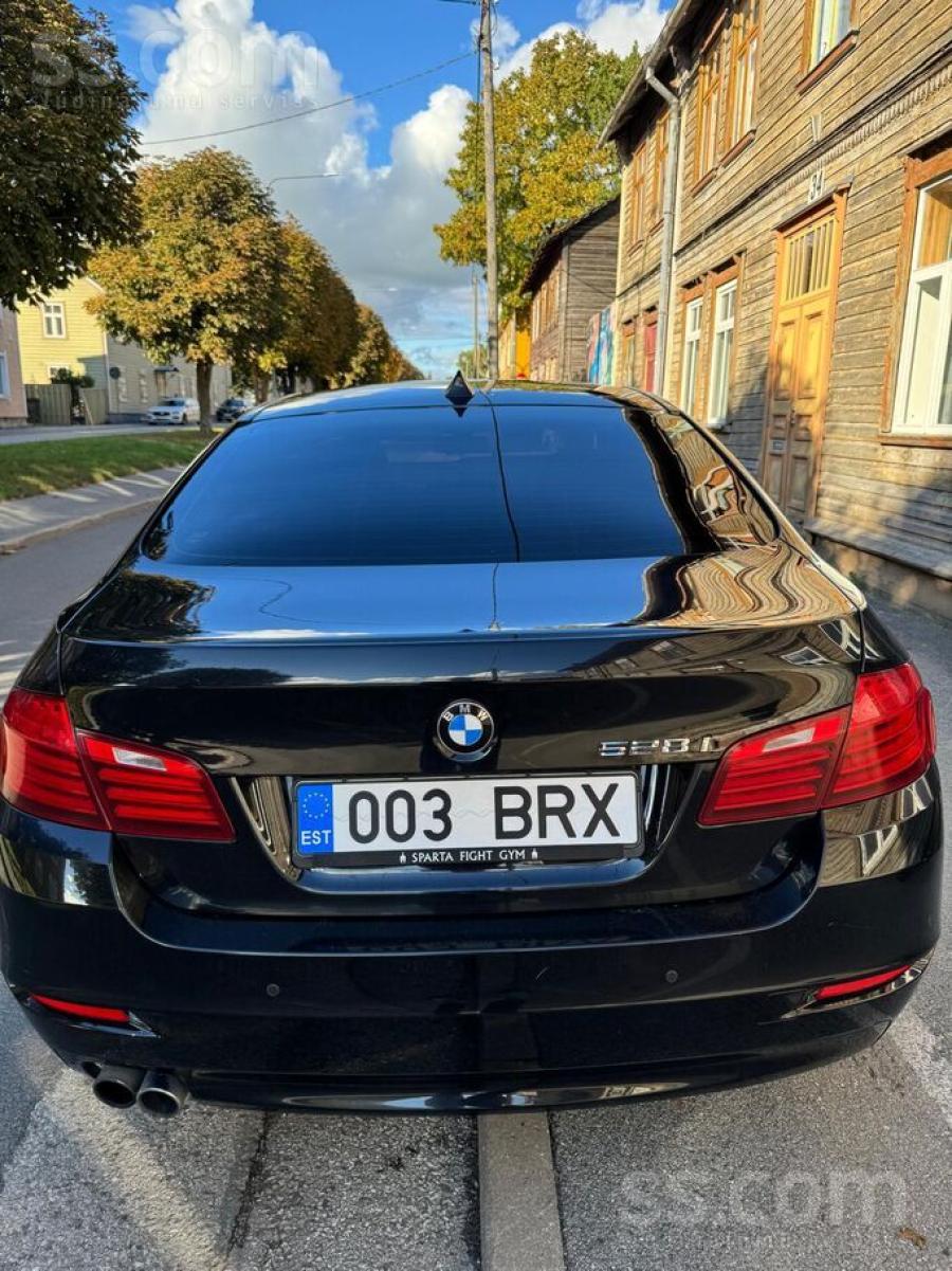 Black BMW 528 2017 in Tallinn, with an engine capacity of 2.00 L and mileage of 107 thousand km for 14000 €, photo 12 on AUTOMOTO.COM.LV