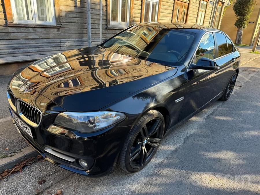 Black BMW 528 2017 in Tallinn, with an engine capacity of 2.00 L and mileage of 107 thousand km for 14000 €, photo 14 on AUTOMOTO.COM.LV