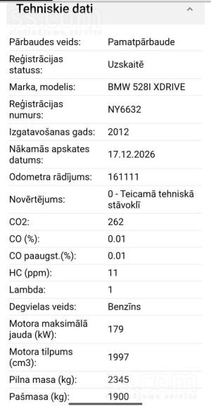 Pelēks BMW 528 2012 Rīga, ar dzinēja tilpumu 2.00 L un nobraukumu 162 tūkst. km par 8700 €, foto 22 vietnē AUTOMOTO.COM.LV