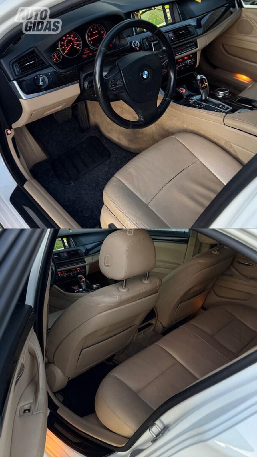 White BMW 528 2014 in Klaipeda, with an engine capacity of 2.00 L and mileage of 334 thousand km for 8100 €, photo 10 on AUTOMOTO.COM.LV