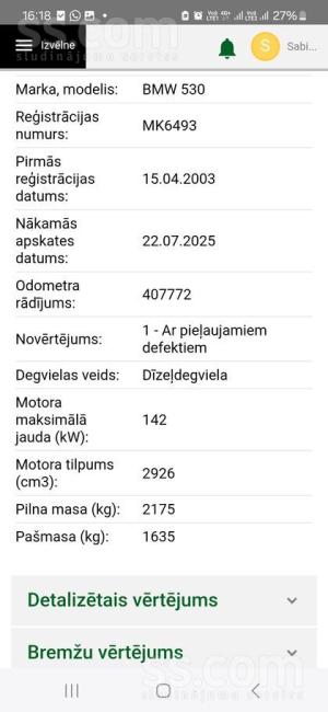 Melns BMW 530 2003 Rīga, ar dzinēja tilpumu 3.00 L un nobraukumu 408 tūkst. km par 4999 €, foto 31 vietnē AUTOMOTO.COM.LV