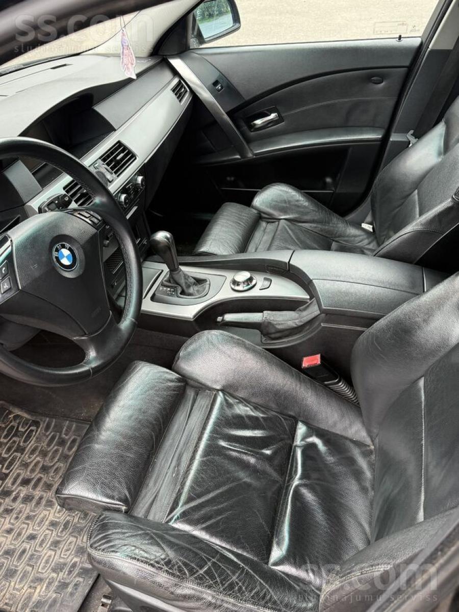 Black BMW 530 2004 in Liepaja, with an engine capacity of 3.00 L and mileage of 370 thousand km for 4200 €, photo 7 on AUTOMOTO.COM.LV