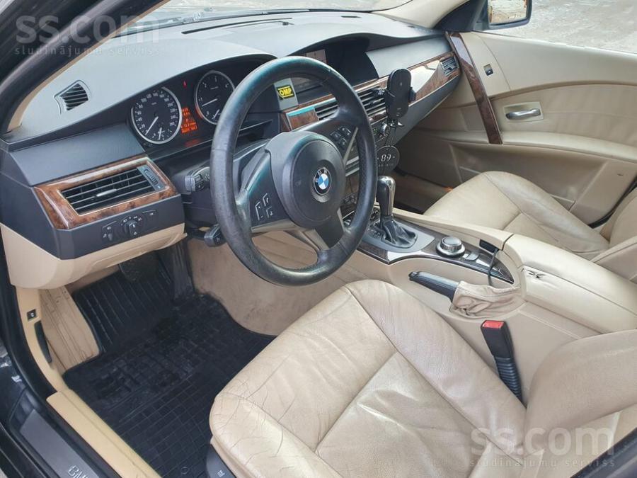 Black BMW 530 2006 in Riga, with an engine capacity of 3.00 L and mileage of 369 thousand km for 4950 €, photo 11 on AUTOMOTO.COM.LV