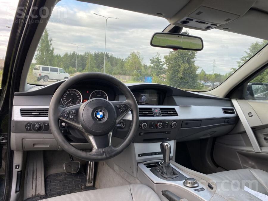 Black BMW 530 2006 in Daugavpils, with an engine capacity of 3.00 L and mileage of 524 thousand km for 3350 €, photo 8 on AUTOMOTO.COM.LV