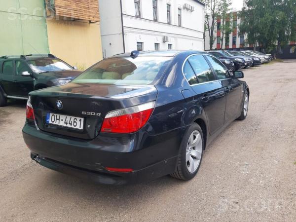 Black BMW 530 2007 in Daugavpils, with an engine capacity of 3.00 L and mileage of 0 thousand km for 6550 €, photo 6 on AUTOMOTO.COM.LV