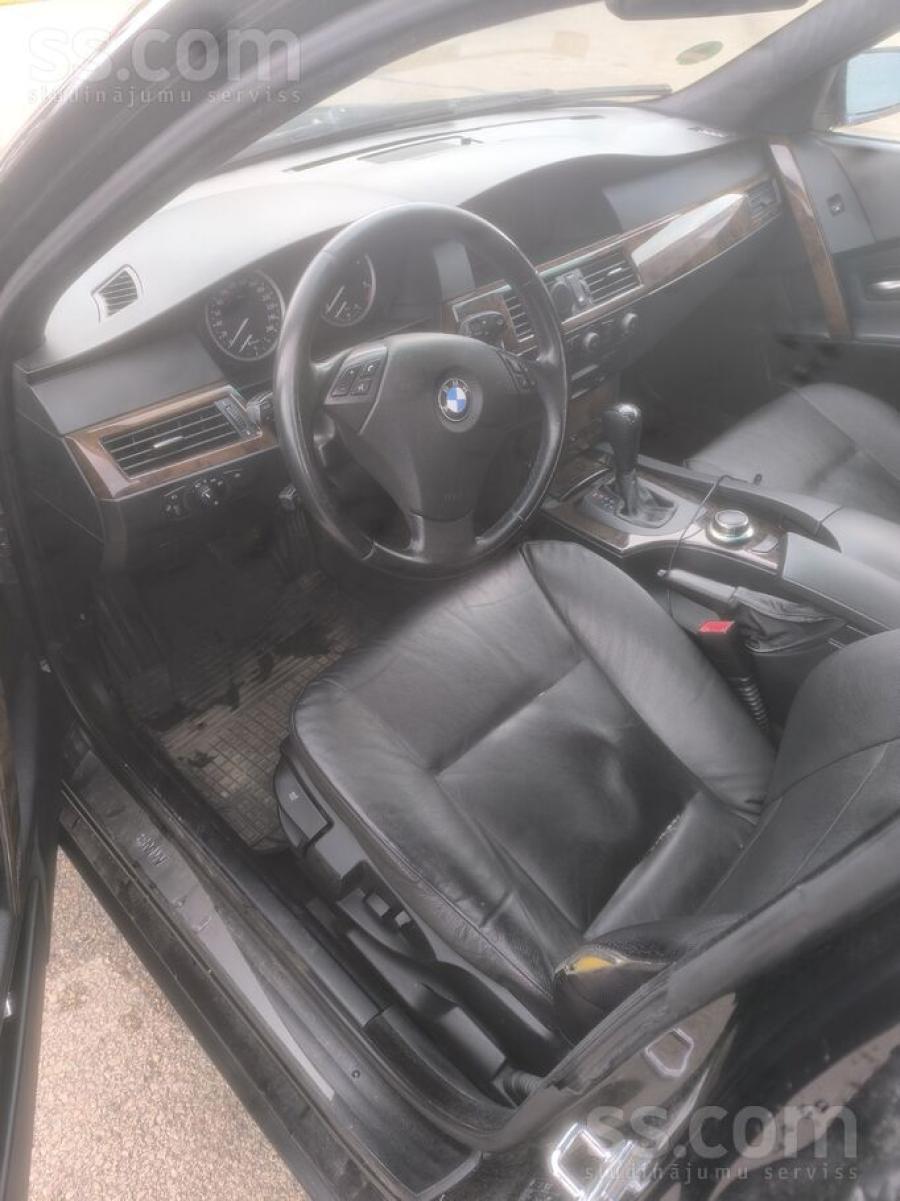 Black BMW 530 2007 in Riga, with an engine capacity of 3.00 L and mileage of 300 thousand km for 4300 €, photo 8 on AUTOMOTO.COM.LV