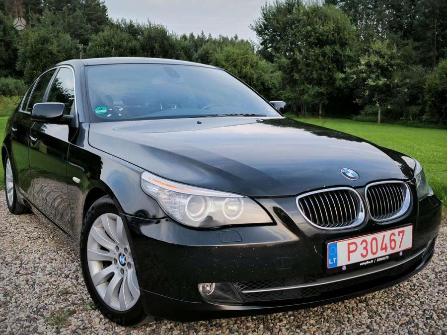 Black BMW 530 2008 in Trakai, with an engine capacity of 2.99 L and mileage of 345 thousand km for 5250 €, photo 12 on AUTOMOTO.COM.LV