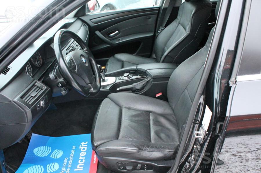 Black BMW 530 2009 in Daugavpils, with an engine capacity of 3.00 L and mileage of 333 thousand km for 6090 €, photo 12 on AUTOMOTO.COM.LV