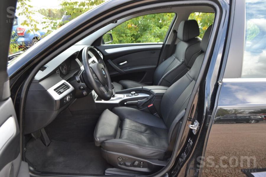 Black BMW 530 2009 in Riga, with an engine capacity of 3.00 L and mileage of 337 thousand km for 7650 €, photo 8 on AUTOMOTO.COM.LV
