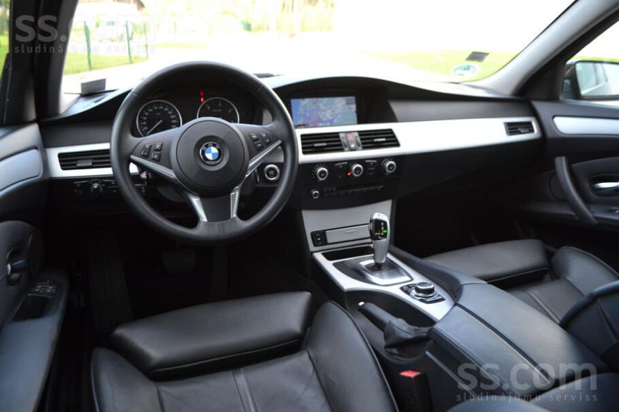 Black BMW 530 2009 in Riga, with an engine capacity of 3.00 L and mileage of 337 thousand km for 7650 €, photo 9 on AUTOMOTO.COM.LV