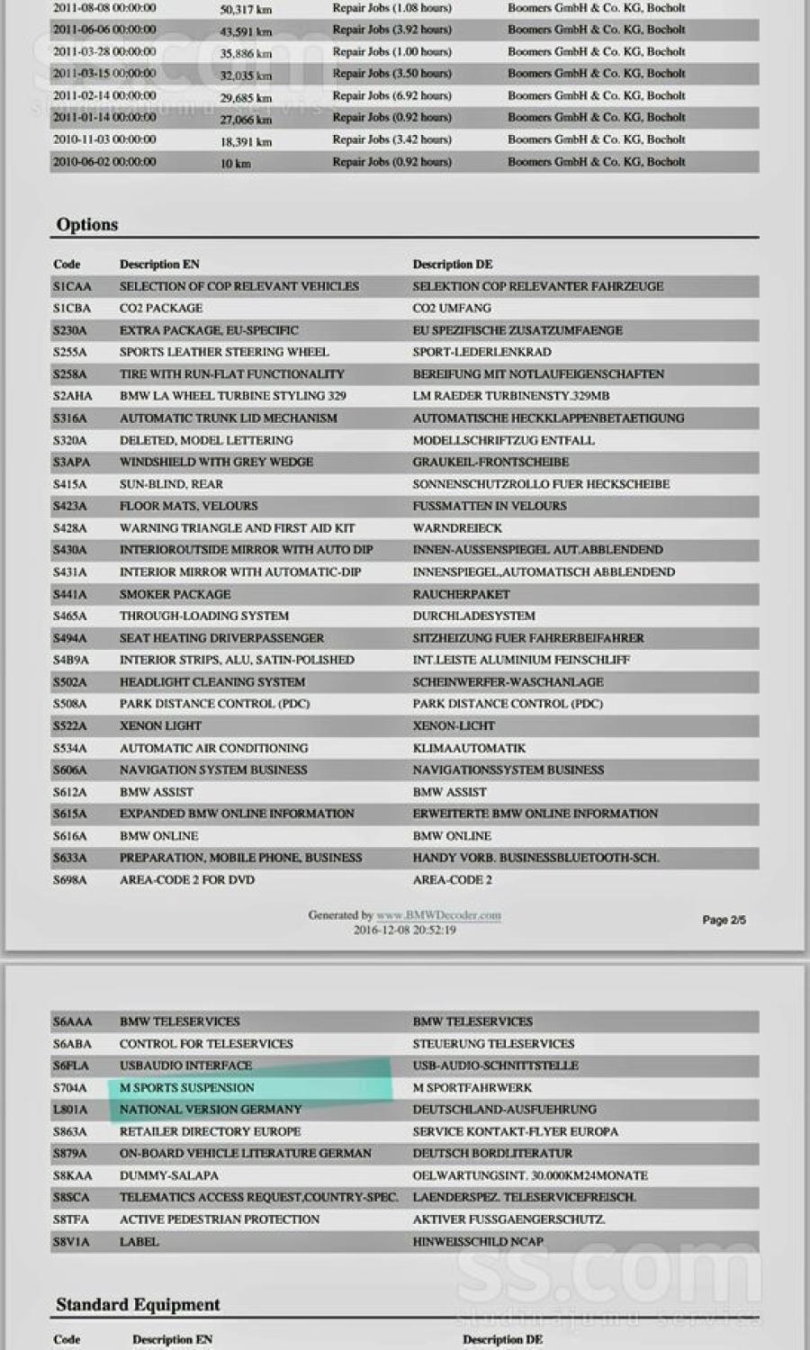 Black BMW 530 2010 in Daugavpils, with an engine capacity of 3.00 L and mileage of 420 thousand km for 6350 €, photo 19 on AUTOMOTO.COM.LV