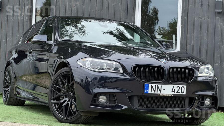 Black BMW 530 2014 in Riga, with an engine capacity of 3.00 L and mileage of 228 thousand km for 13900 €, photo 1 on AUTOMOTO.COM.LV