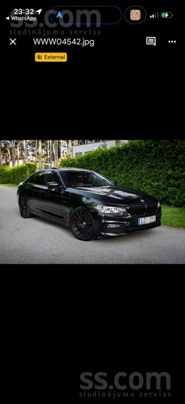Black BMW 530 2017 in Riga, with an engine capacity of 3.00 L and mileage of 233 thousand km for 23900 €, photo 1 on AUTOMOTO.COM.LV