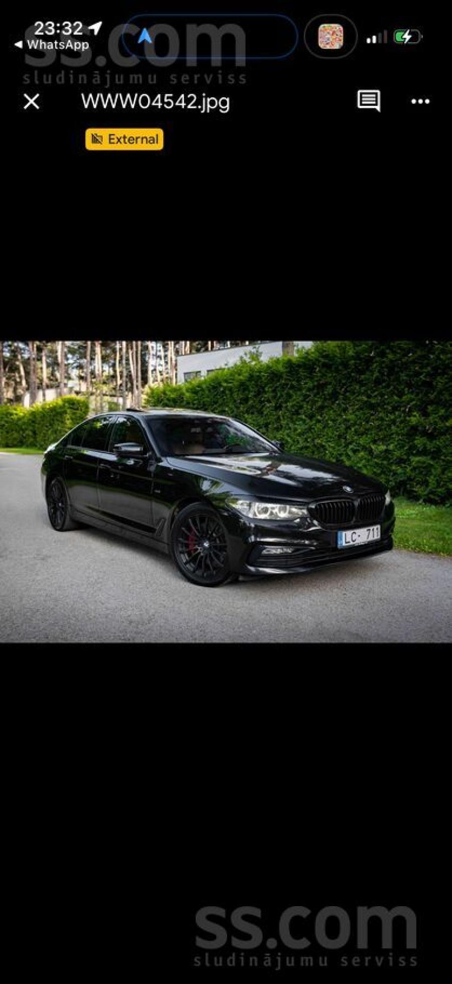Black BMW 530 2017 in Riga, with an engine capacity of 3.00 L and mileage of 233 thousand km for 23900 €, photo 1 on AUTOMOTO.COM.LV