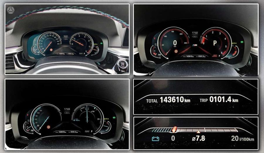 Black BMW 530 2017 in Vilnius, with an engine capacity of 3.00 L and mileage of 144 thousand km for 27200 €, photo 27 on AUTOMOTO.COM.LV