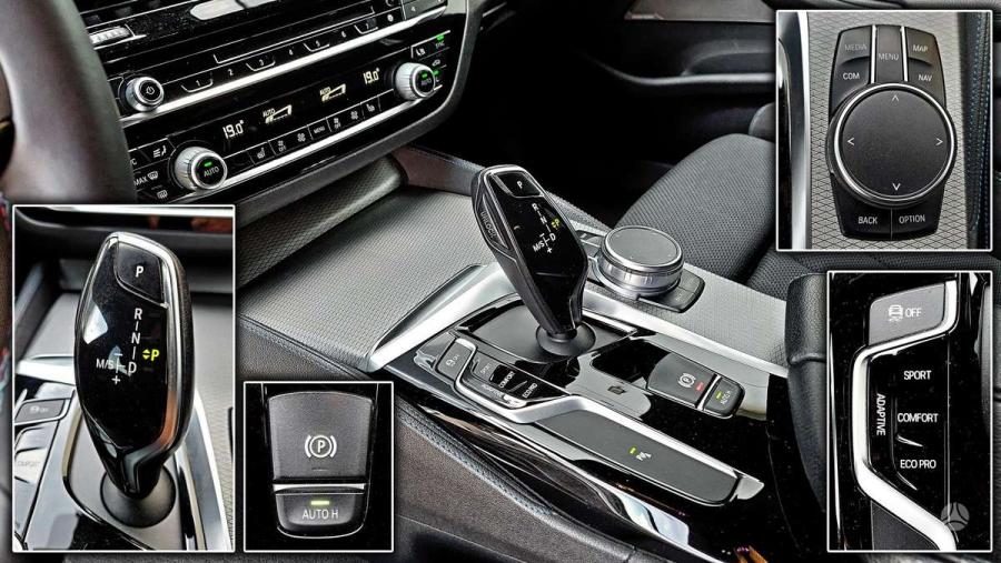 Black BMW 530 2017 in Vilnius, with an engine capacity of 3.00 L and mileage of 144 thousand km for 27200 €, photo 33 on AUTOMOTO.COM.LV