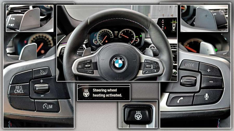 Black BMW 530 2017 in Vilnius, with an engine capacity of 3.00 L and mileage of 144 thousand km for 27200 €, photo 34 on AUTOMOTO.COM.LV