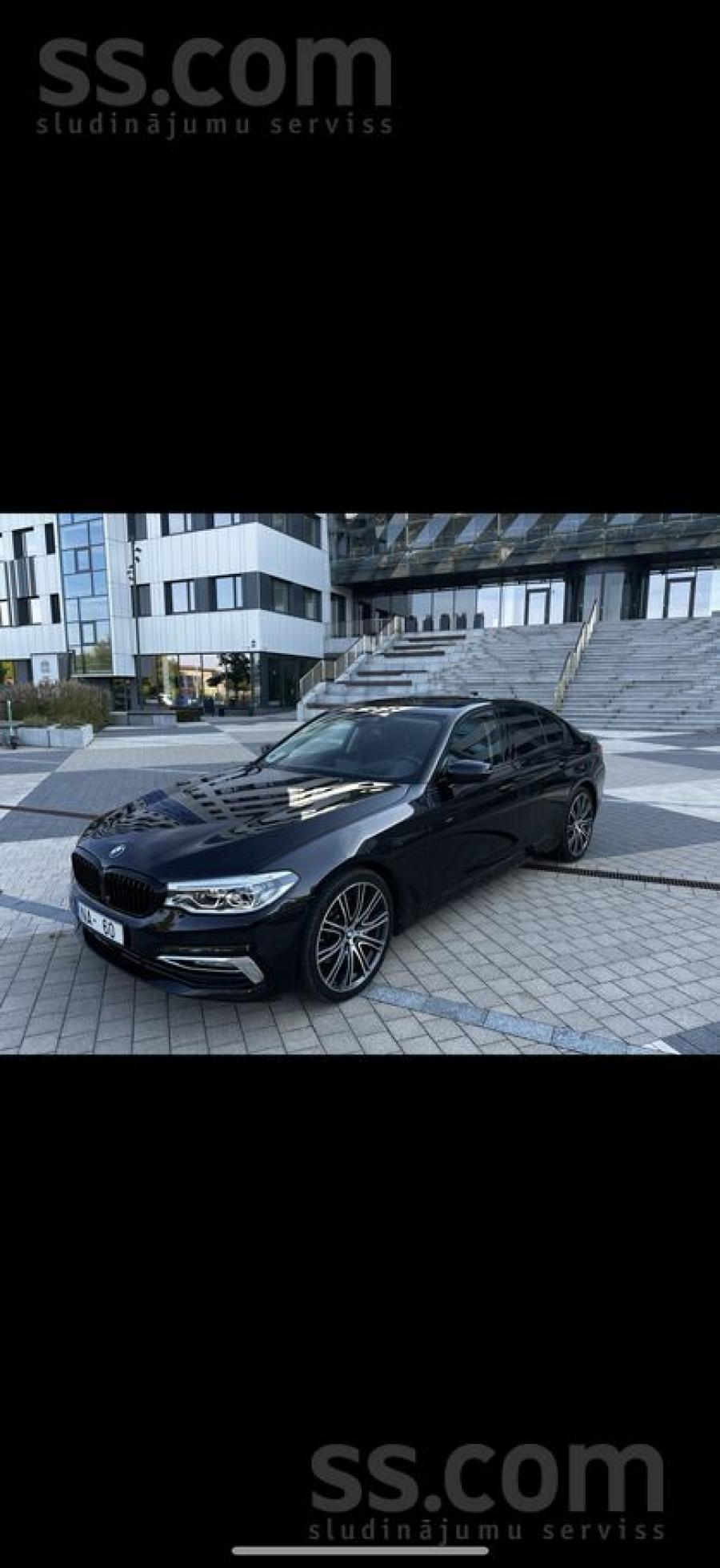 Black BMW 530 2019 in Jurmala, with an engine capacity of 3.00 L and mileage of 80 thousand km for 32500 €, photo 2 on AUTOMOTO.COM.LV