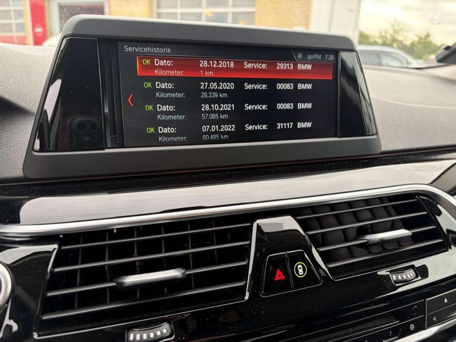 Black BMW 530 2019 in Vilnius, with an engine capacity of 2.00 L and mileage of 210 thousand km for 16999 €, photo 17 on AUTOMOTO.COM.LV