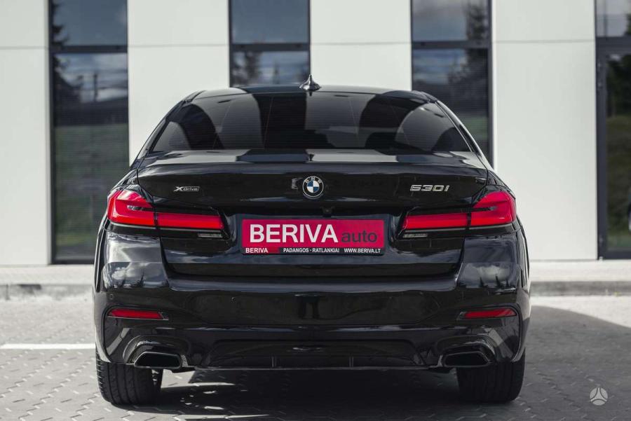 Black BMW 530 2021 in Vilnius, with an engine capacity of 2.00 L and mileage of 51 thousand km for 29880 €, photo 9 on AUTOMOTO.COM.LV