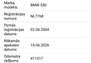 Melns BMW 530 2004 Rīga, ar dzinēja tilpumu 3.00 L un nobraukumu 412 tūkst. km par 3490 €, foto 27 vietnē AUTOMOTO.COM.LV