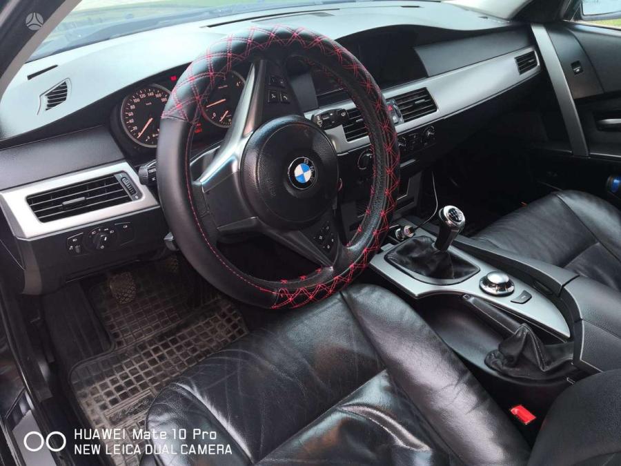 Black BMW 530 2005 in Marijampole, with an engine capacity of 2.99 L and mileage of 390 thousand km for 3599 €, photo 10 on AUTOMOTO.COM.LV