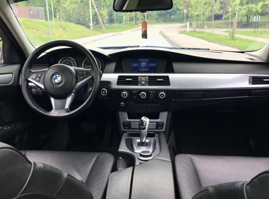 Black BMW 530 2007 in Vilnius, with an engine capacity of 2.99 L and mileage of 418 thousand km for 4750 €, photo 12 on AUTOMOTO.COM.LV