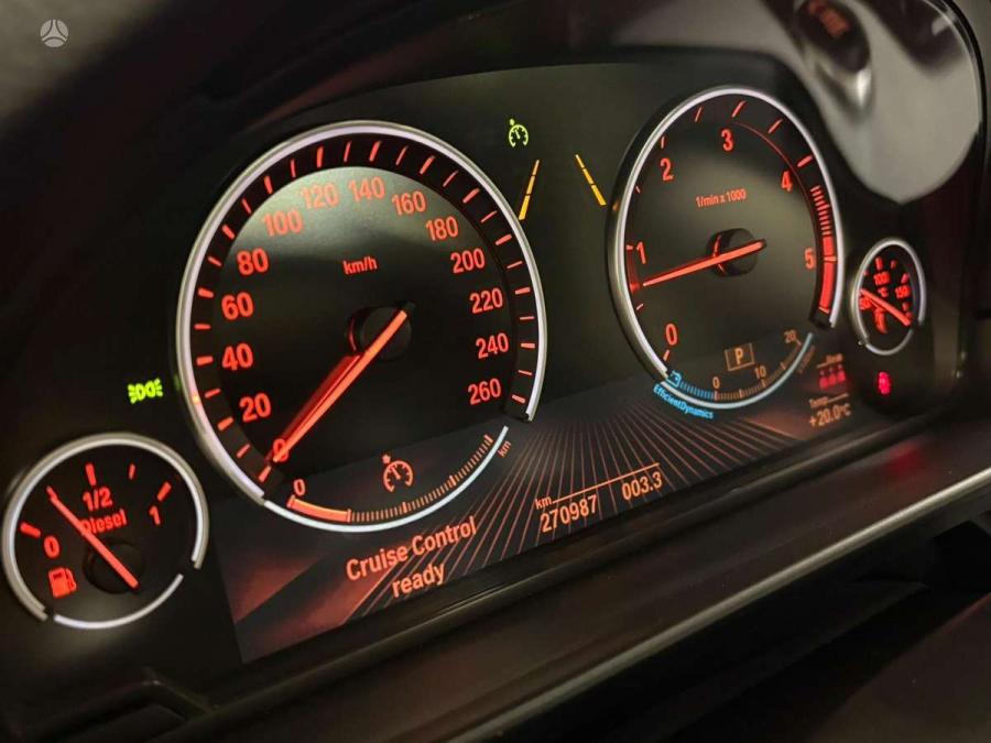 Black BMW 530 2011 in Marijampole, with an engine capacity of 2.99 L and mileage of 271 thousand km for 9850 €, photo 13 on AUTOMOTO.COM.LV