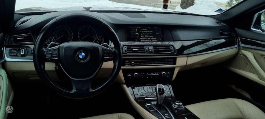 Black BMW 530 2012 in Vilnius, with an engine capacity of 3.00 L and mileage of 285 thousand km for 6999 €, photo 6 on AUTOMOTO.COM.LV