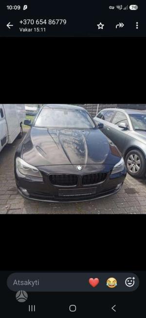 Melns BMW 530 2012 Vilkaviškis, ar dzinēja tilpumu 2.99 L un nobraukumu 390 tūkst. km par 3400 €, foto  vietnē AUTOMOTO.COM.LV