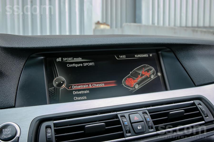 Black BMW 530 2013 in Tukums, with an engine capacity of 3.00 L and mileage of 320 thousand km for 10990 €, photo 29 on AUTOMOTO.COM.LV