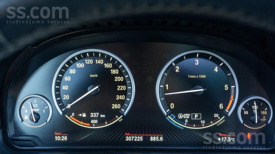 Black BMW 530 2013 in Riga, with an engine capacity of 3.00 L and mileage of 307 thousand km for 9290 €, photo 26 on AUTOMOTO.COM.LV