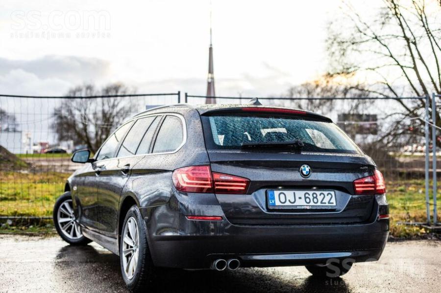 Black BMW 530 2014 in Riga, with an engine capacity of 3.00 L and mileage of 269 thousand km for 14990 €, photo 6 on AUTOMOTO.COM.LV