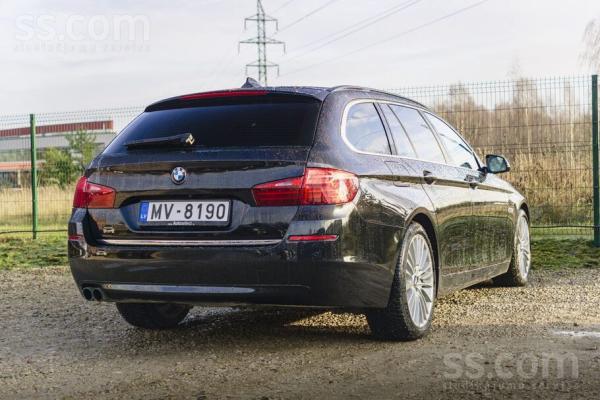 Black BMW 530 2016 in Riga, with an engine capacity of 3.00 L and mileage of 355 thousand km for 11990 €, photo 6 on AUTOMOTO.COM.LV