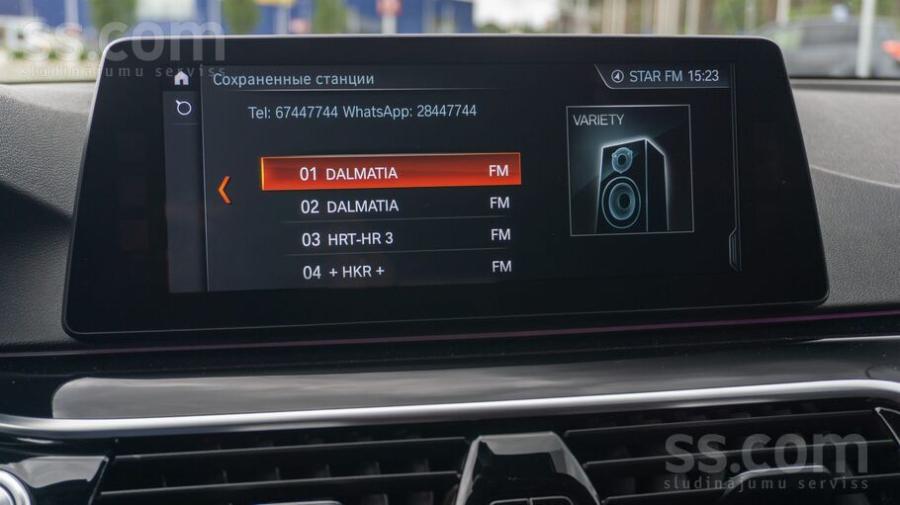 Black BMW 530 2017 in Riga, with an engine capacity of 3.00 L and mileage of 253 thousand km for 21990 €, photo 19 on AUTOMOTO.COM.LV