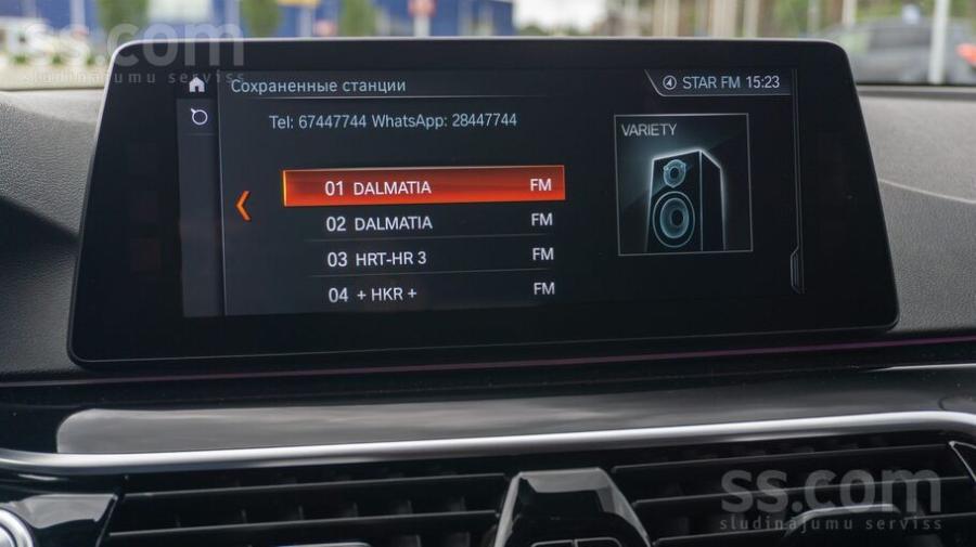 Black BMW 530 2017 in Riga, with an engine capacity of 3.00 L and mileage of 253 thousand km for 21990 €, photo 18 on AUTOMOTO.COM.LV
