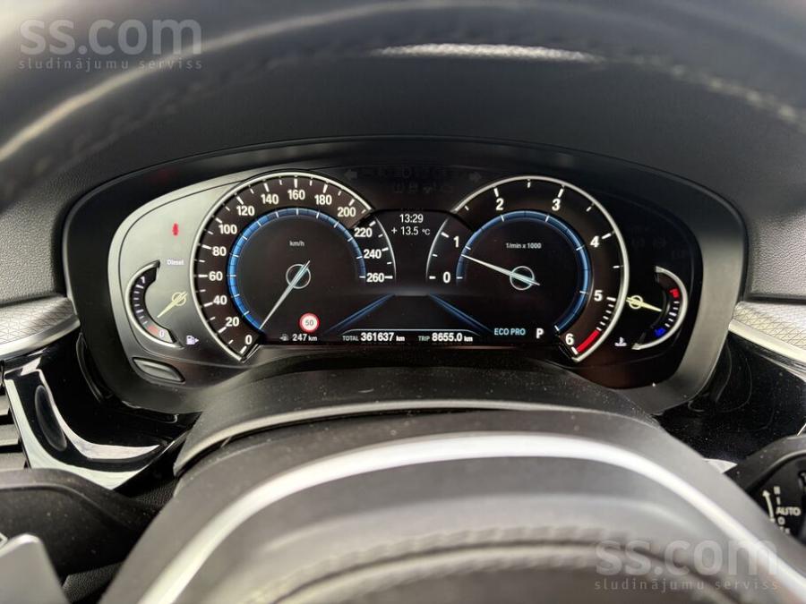 Black BMW 530 2017 in Riga, with an engine capacity of 3.00 L and mileage of 362 thousand km for 18000 €, photo 7 on AUTOMOTO.COM.LV