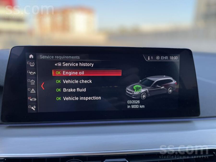 Black BMW 530 2018 in Riga, with an engine capacity of 3.00 L and mileage of 275 thousand km for 17900 €, photo 8 on AUTOMOTO.COM.LV
