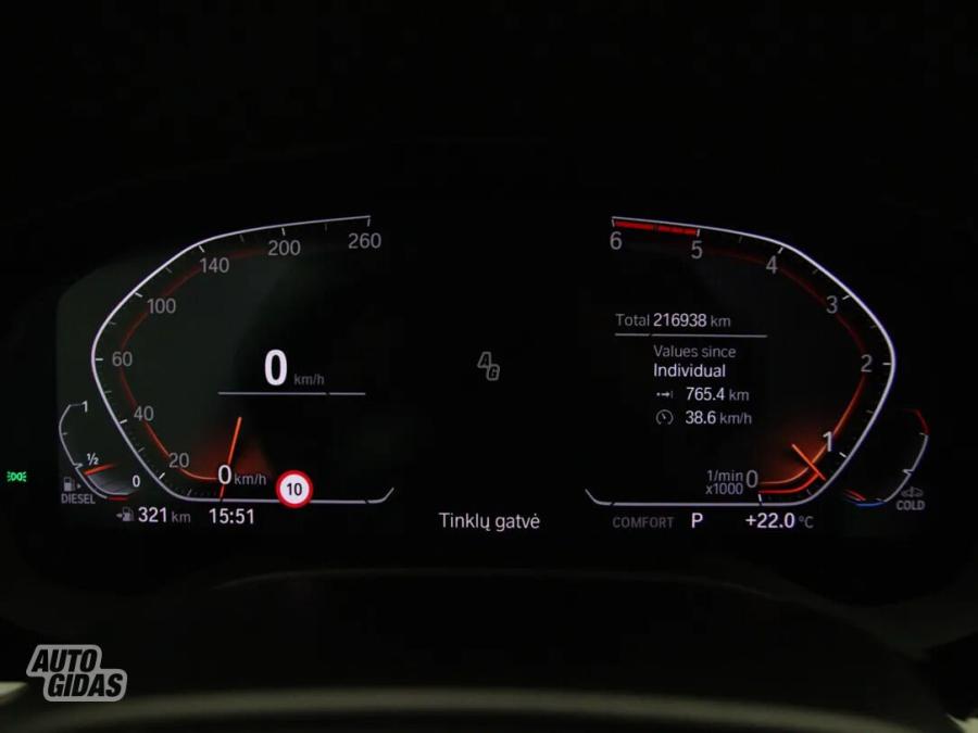 Black BMW 530 2019 in Vilnius, with an engine capacity of 3.00 L and mileage of 217 thousand km for 21999 €, photo 20 on AUTOMOTO.COM.LV
