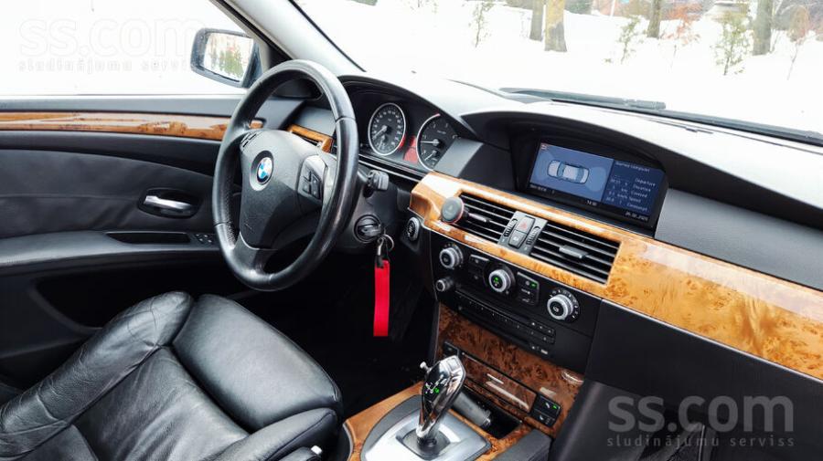 Blue BMW 530 2007 in Riga, with an engine capacity of 3.00 L and mileage of 343 thousand km for 5800 €, photo 12 on AUTOMOTO.COM.LV