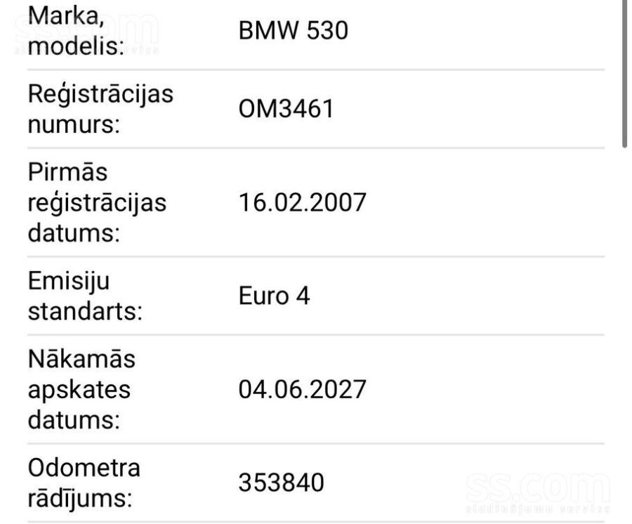 Zils BMW 530 2007 Rīga, ar dzinēja tilpumu 3.00 L un nobraukumu 354 tūkst. km par 5290 €, foto 28 vietnē AUTOMOTO.COM.LV