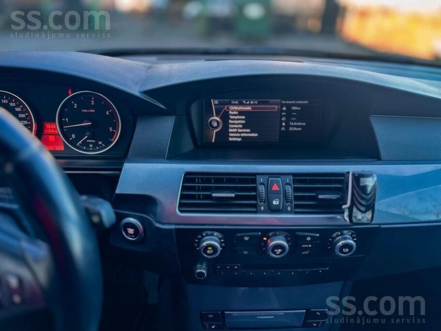Синий БМВ 530 2009 в Рига, объемом двигателя 3.00 л и пробегом 371 тыс. км за 6200 €, фото 10 на AUTOMOTO.COM.LV