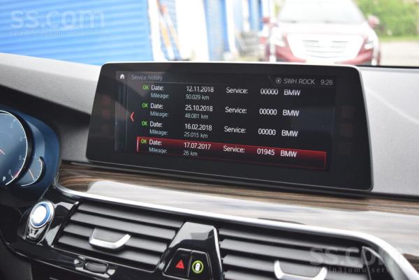 Blue BMW 530 2017 in Riga, with an engine capacity of 3.00 L and mileage of 176 thousand km for 25500 €, photo 8 on AUTOMOTO.COM.LV
