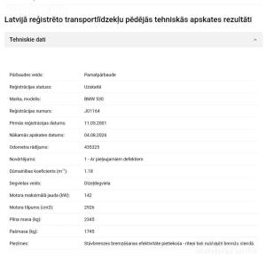 Zils BMW 530 2001 Rīga, ar dzinēja tilpumu 3.00 L un nobraukumu 435 tūkst. km par 1400 €, foto 6 vietnē AUTOMOTO.COM.LV