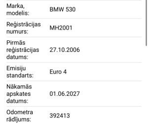 Zils BMW 530 2006 Rīga, ar dzinēja tilpumu 3.00 L un nobraukumu 392 tūkst. km par 5290 €, foto 30 vietnē AUTOMOTO.COM.LV