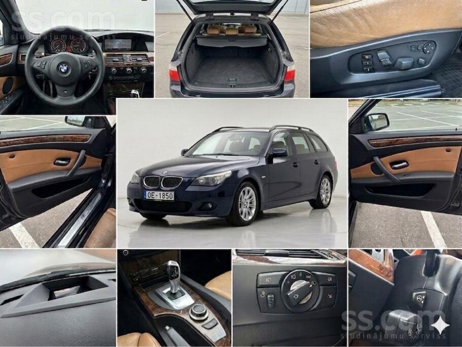 Blue BMW 530 2008 in Jelgava, with an engine capacity of 3.00 L and mileage of 0 thousand km for 6500 €, photo 9 on AUTOMOTO.COM.LV