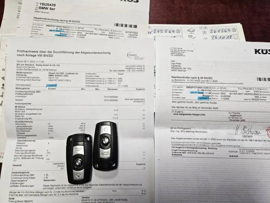 Синий БМВ 530 2008 в Екабпилс, объемом двигателя 3.00 л и пробегом 345 тыс. км за 4990 €, фото 35 на AUTOMOTO.COM.LV